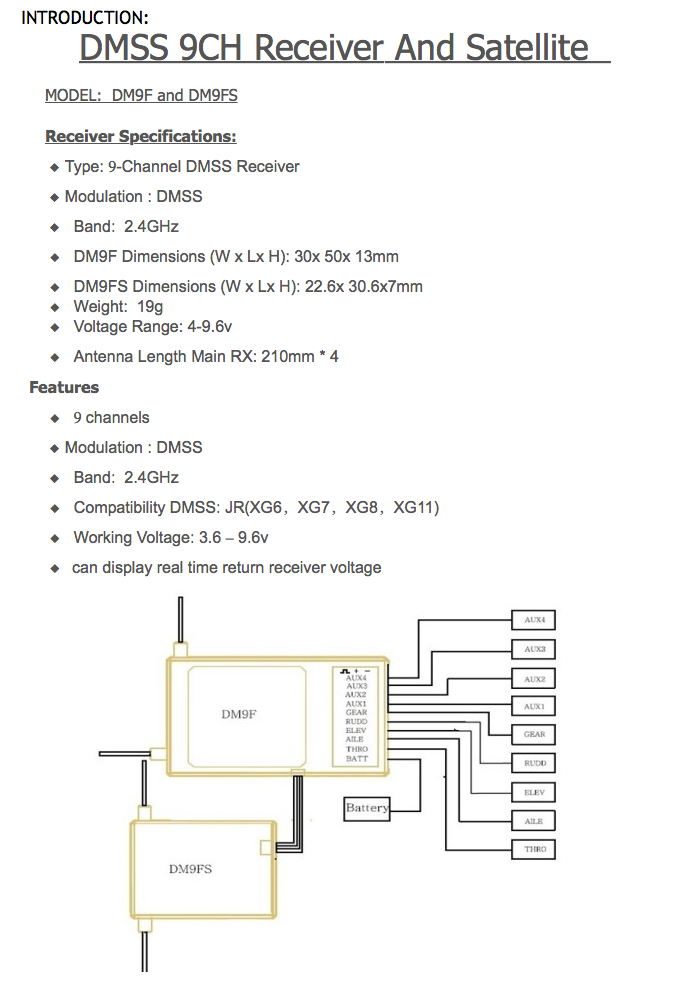 DM9F+DM9FS for DMSS 9CH Receiver And Satellite